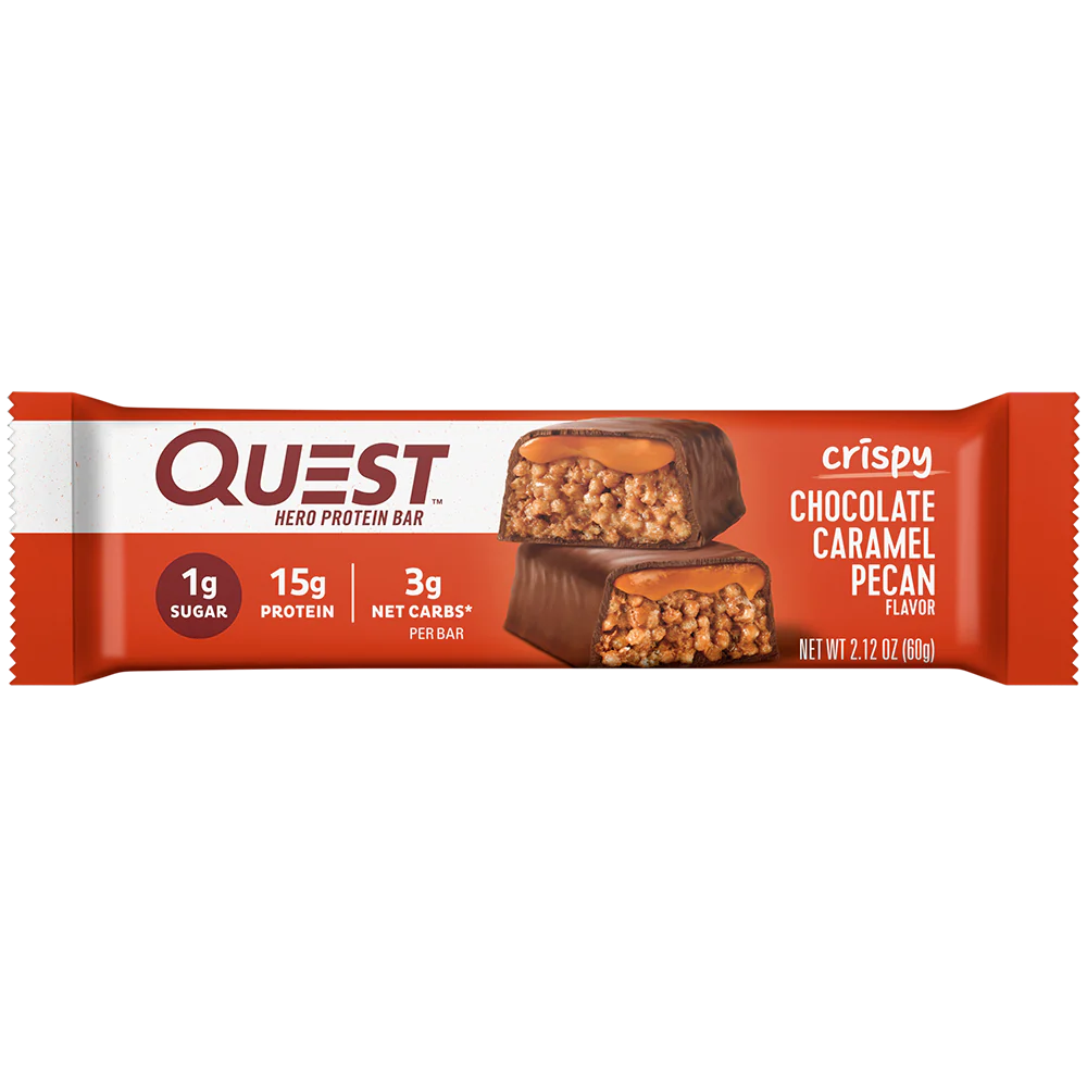 QUEST Chocolate Caramel Pecan Crispy Hero Bar 60g – vigor supplements